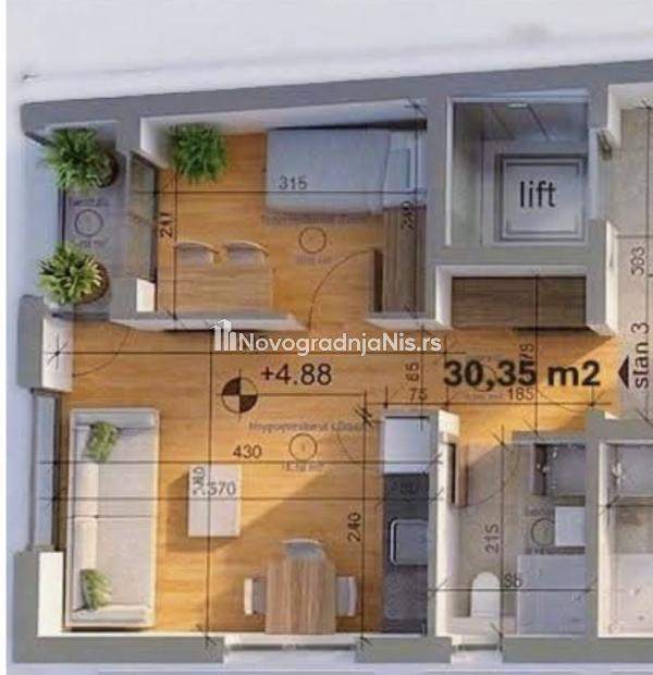 U blizini OŠ Kole Rašić i Palilulske pijacec, Jednoiposoban stan na prodaju, 30.35m2, 60.700€