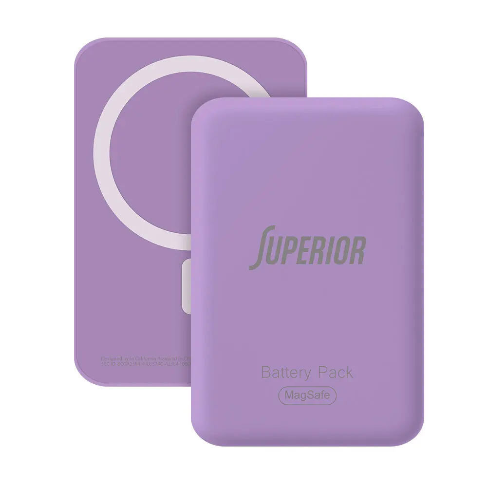 Superior Power bank MagSafe, 15W, 10000 mAh, Ljubičasti