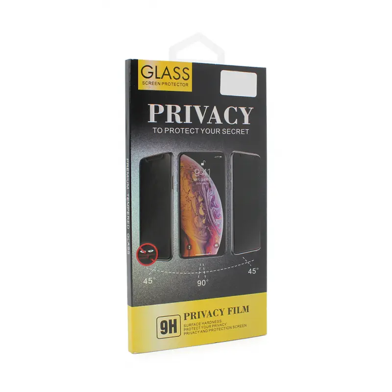 Zaštitno staklo Privacy 2.5D full glue za iPhone XS Max crni
