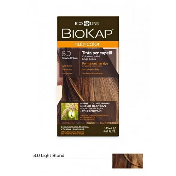BIOKAP Farba za kosu 8.0 svetlo plava