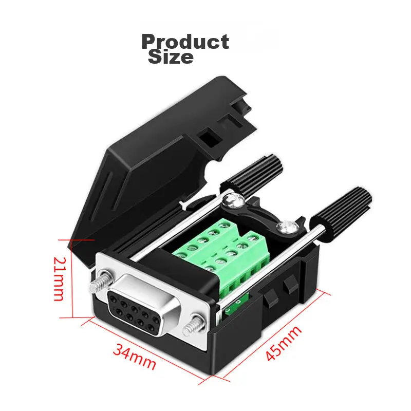 YEREN DB9 Ženski adapter bez lemljenja za RS232/RS485/RS422, 9-pin COM