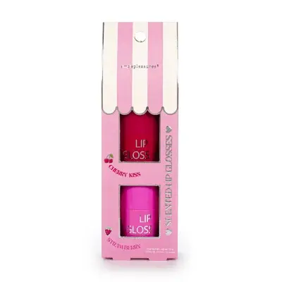 Tri Coastal Design Group S.R.L Set Sjajeva za usne Candy Swirl - Cherry/Strawberry, 2 komada