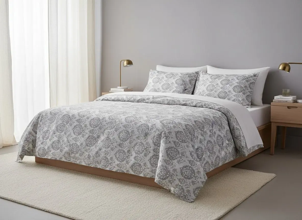 Tekstilshop Pamučna posteljina Classic Pattern, 140x200 cm, Siva