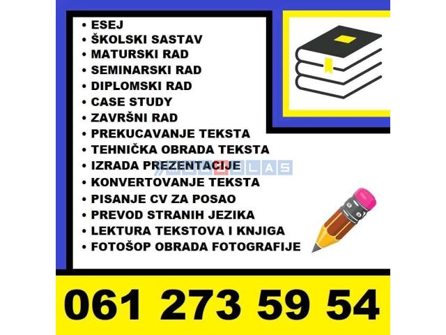 Seminarski rad, maturski rad, diplomski rad i master rad