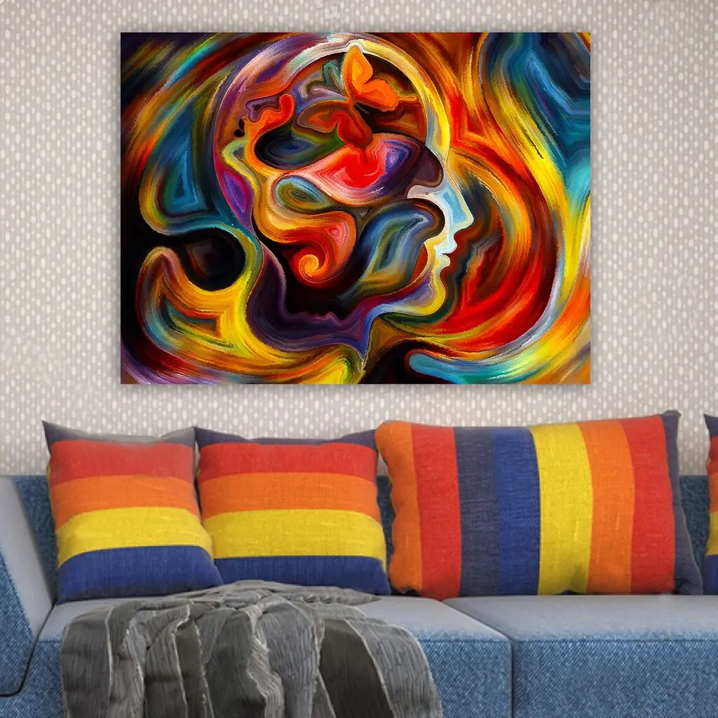 Wallity Dekorativna slika na platnu, 70x100cm, Šarena
