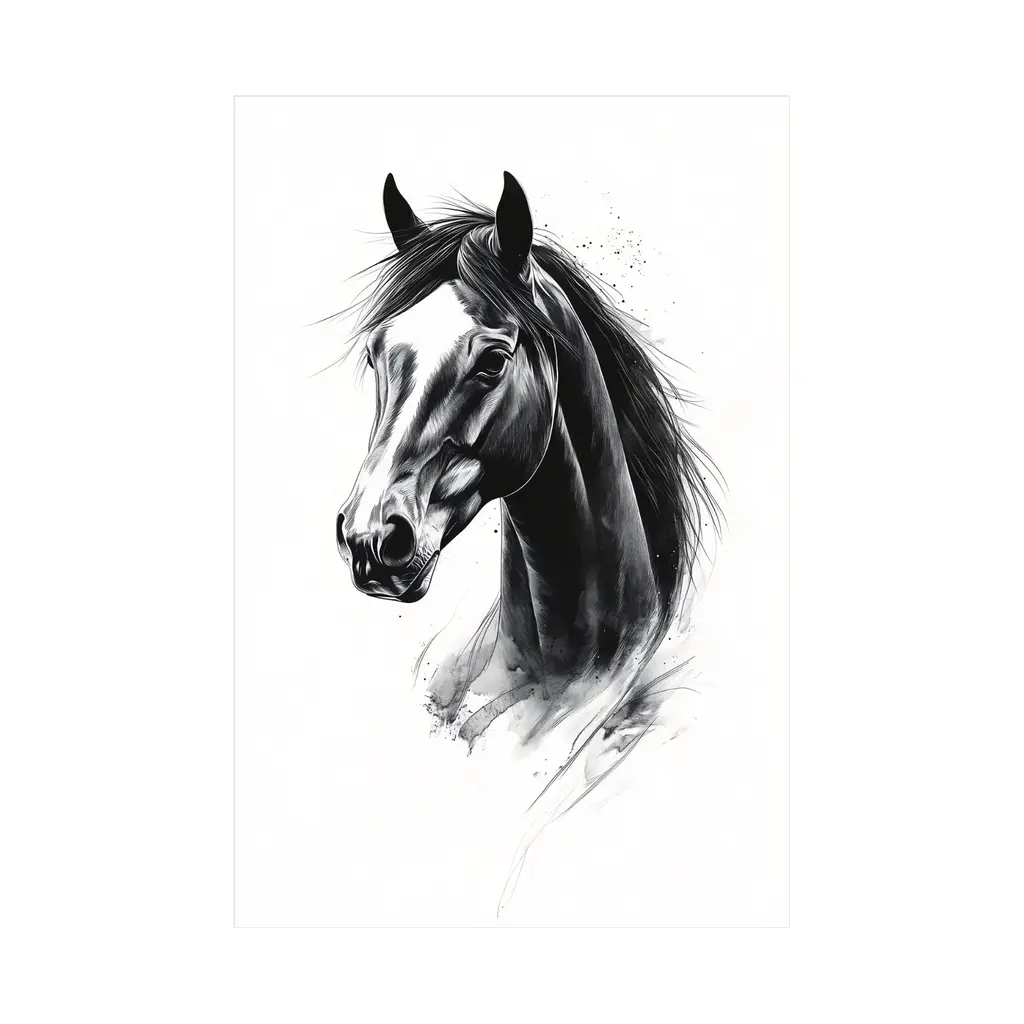 Canvas Slika na platnu Crni konj, 80x120cm