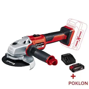 Einhell PROFESSIONAL akumulatorska ugaona brusilica Power X-Change AXXIO 18/125 4431140 + POKLON Einhell starter kit Power X-Change 18V 2.5Ah 4512097