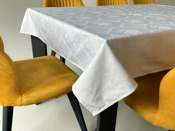 Stolnjak “ Damast “ – 140x160cm Bela boja