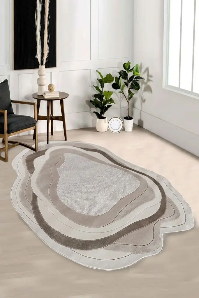 Conceptum Hypnose Tepih Amorf-Ar006, Ovalni, 160 x 230 cm, Krem-bež