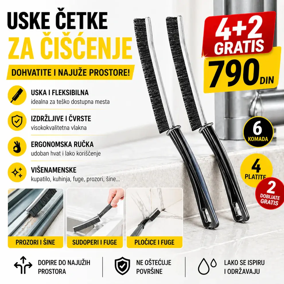 Četke za čišćenje teško dostupnih mesta - 4+2 gratis