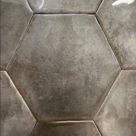ANTIC HEXAGON GREY GLOSSY 15X17.5 0.62