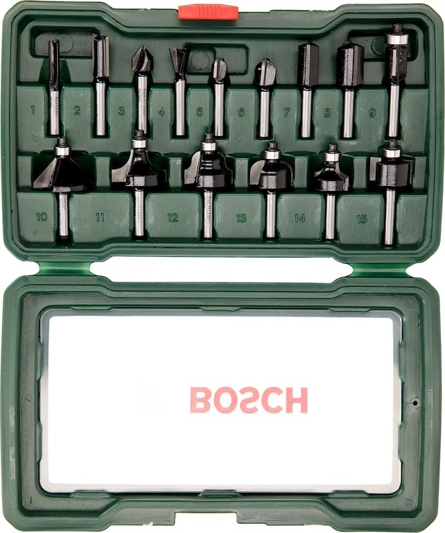 Bosch 15-delni set TC glodala (1/4" prihvat) 2607019468