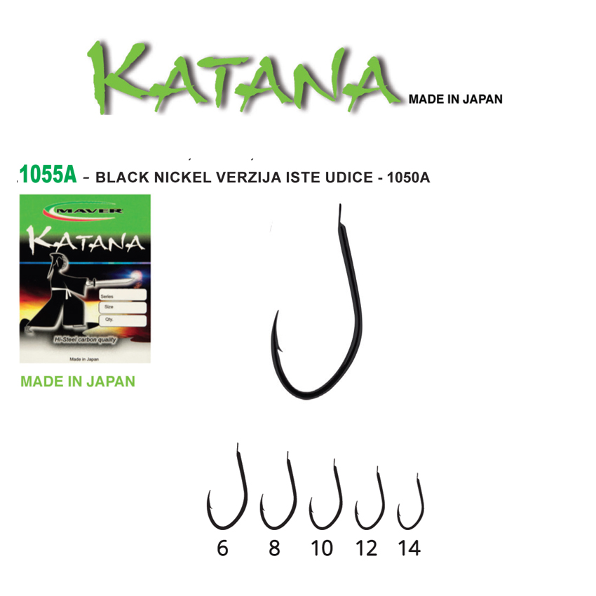KATANA mod.1055A – Black Nickel, Ravna, Žičana pak.20kom