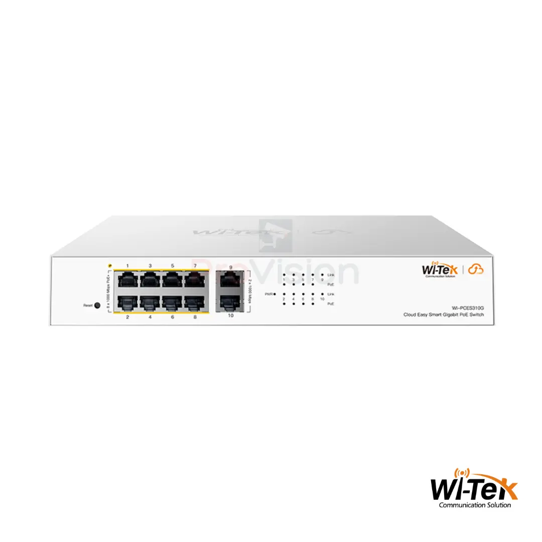 Wi-Tek WI-PCE310G Gigabitni PoE Switch 8-portni