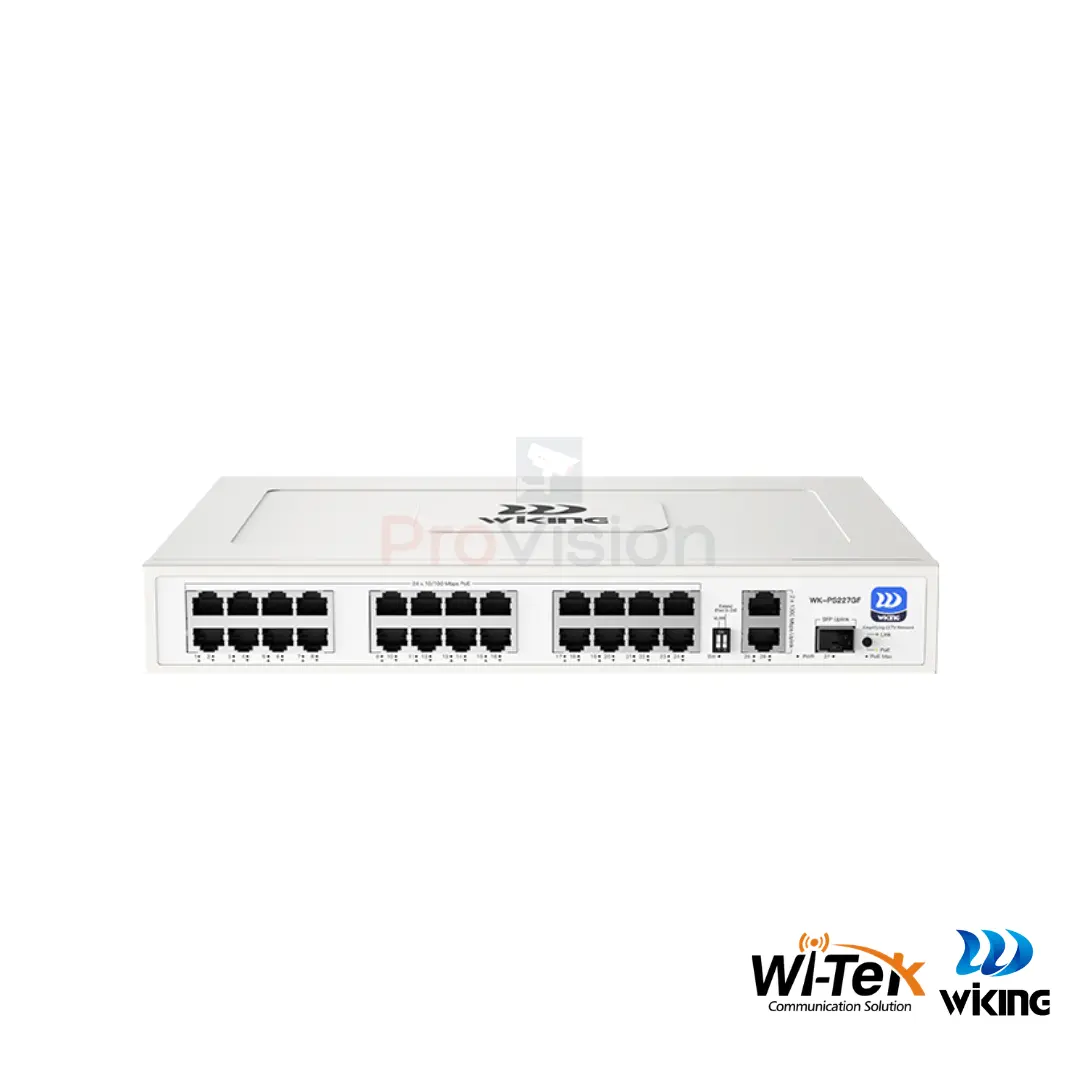 Wi-Tek WIKING WK-PS227GF Megabitni PoE Switch 24-portni