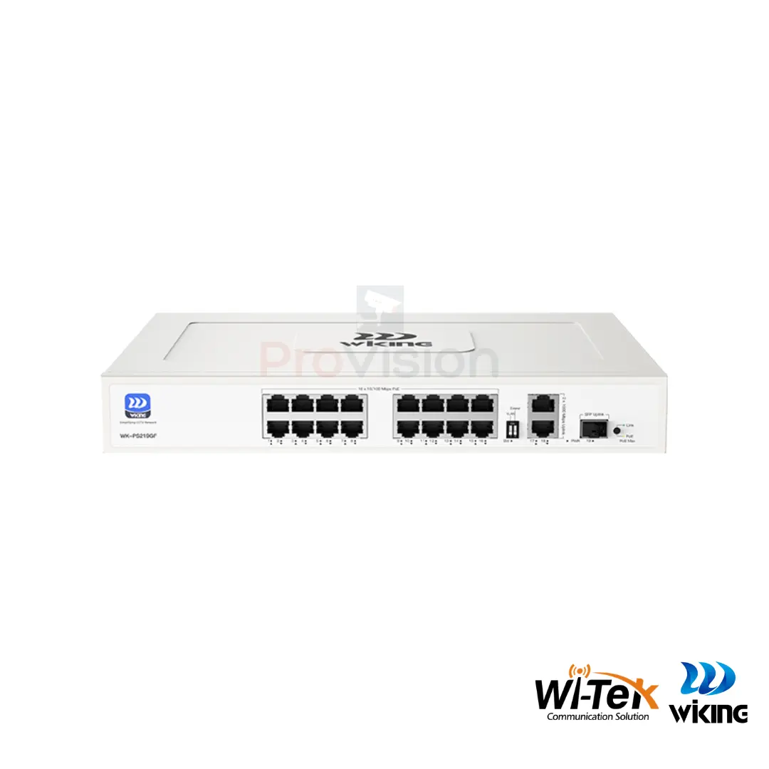 Wi-Tek WIKING WK-PS219GF Megabitni PoE Switch 16-portni