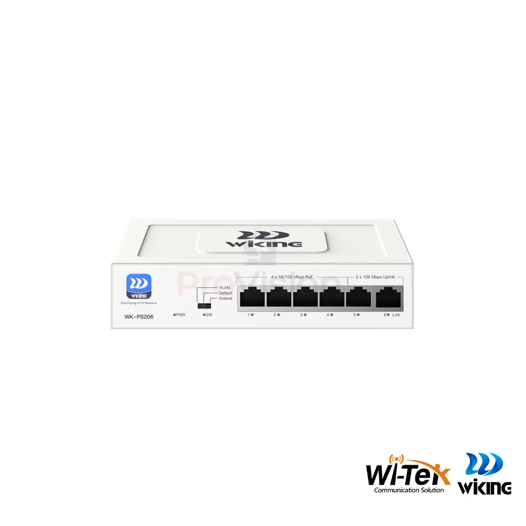 Wi-Tek WIKING WK-PS206 Megabitni PoE Switch 4-portni