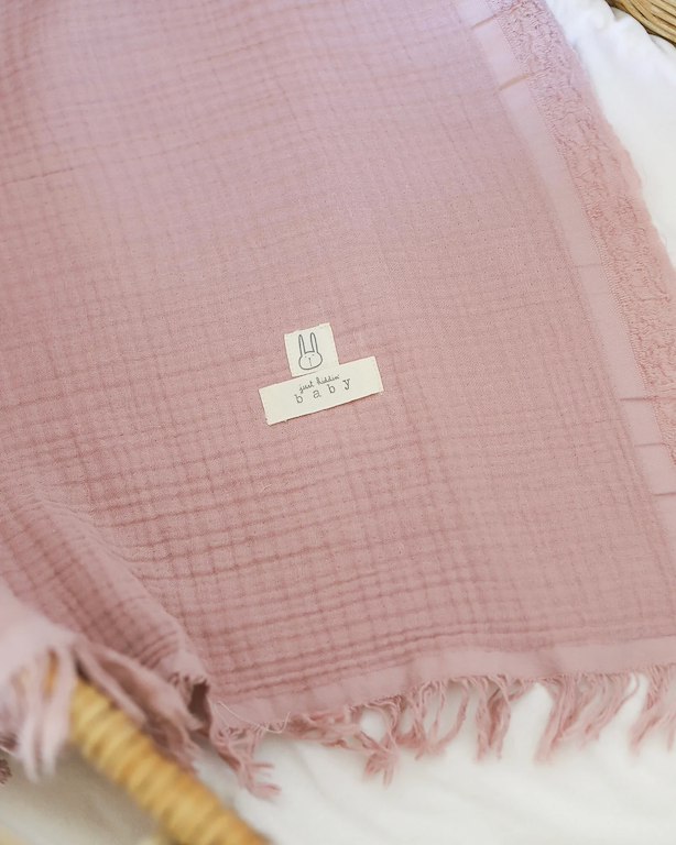 Muslin prekrivač roze Just Kiddin