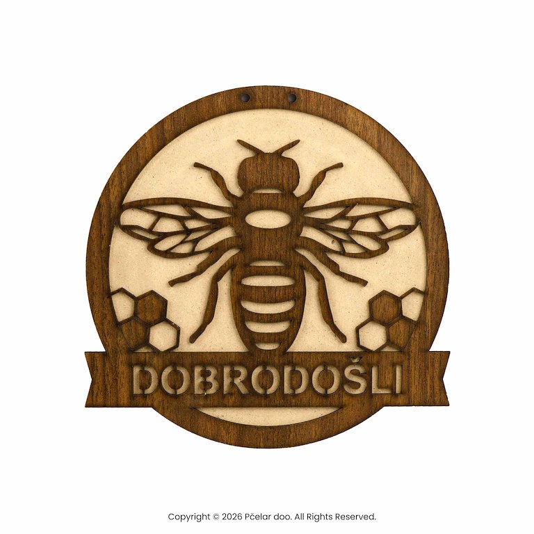 200600 - Drvena dekorativna tabla za vrata „Dobro došli“