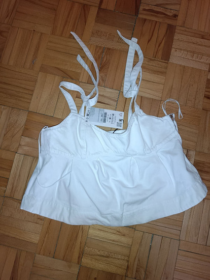 ZARA bela bluza na bretele NOVO