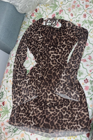 Leopard Haljina sa Otvorenim Ledjima