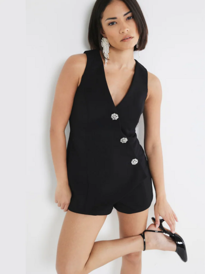 River Island crni kombinezon vel.S NOVO