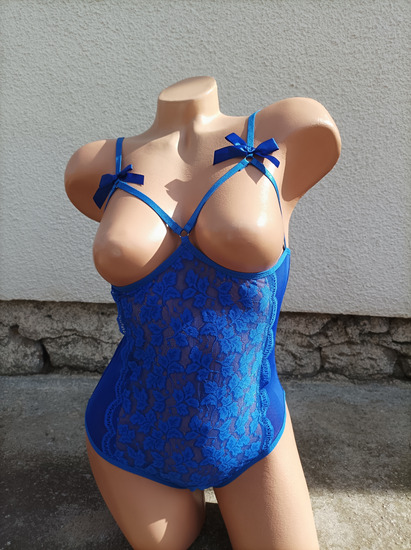 Plavi Sexy Fetish Bodi od Čipke S