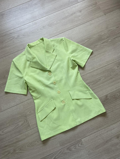 Vintage neon green strukirani sako S/M