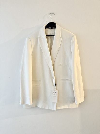 ZARA beli oversize sako od lana i viskoze