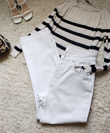    H&M bele teksas farmerke ☆ 36/S ☆100% Pamuk