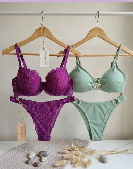 set mint bikini i čipkani komplet veša 40