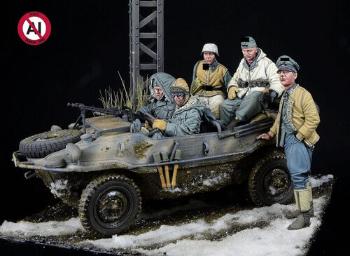 D-DAY miniature studio 35299 Platz der Leibstandarte - Kharkov 1943 (Fritz Witt & Schwimm Crew / 5 Figures)
