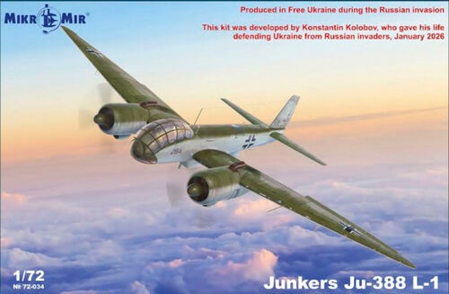 NEW! Mikromir 72-034 Junkers Ju-388 L-1 Reconnaissance Aircraft