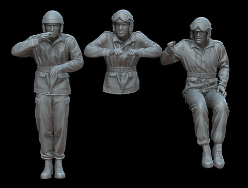 NEW! White Stork Miniatures F72189 French Tankmen of the 1960s / 1970s (2 Figures and 1 Half-Figure)