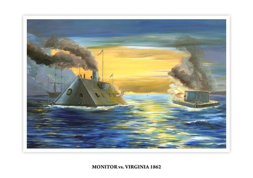 NEW! Ropos Models S700-072 USS Monitor vs CSS Virginia (1862)