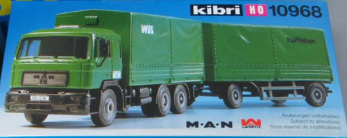 NEW! Kibri 10968 MAN 3-axle Box Truck with Tarpaulin and 2-axle Trailer