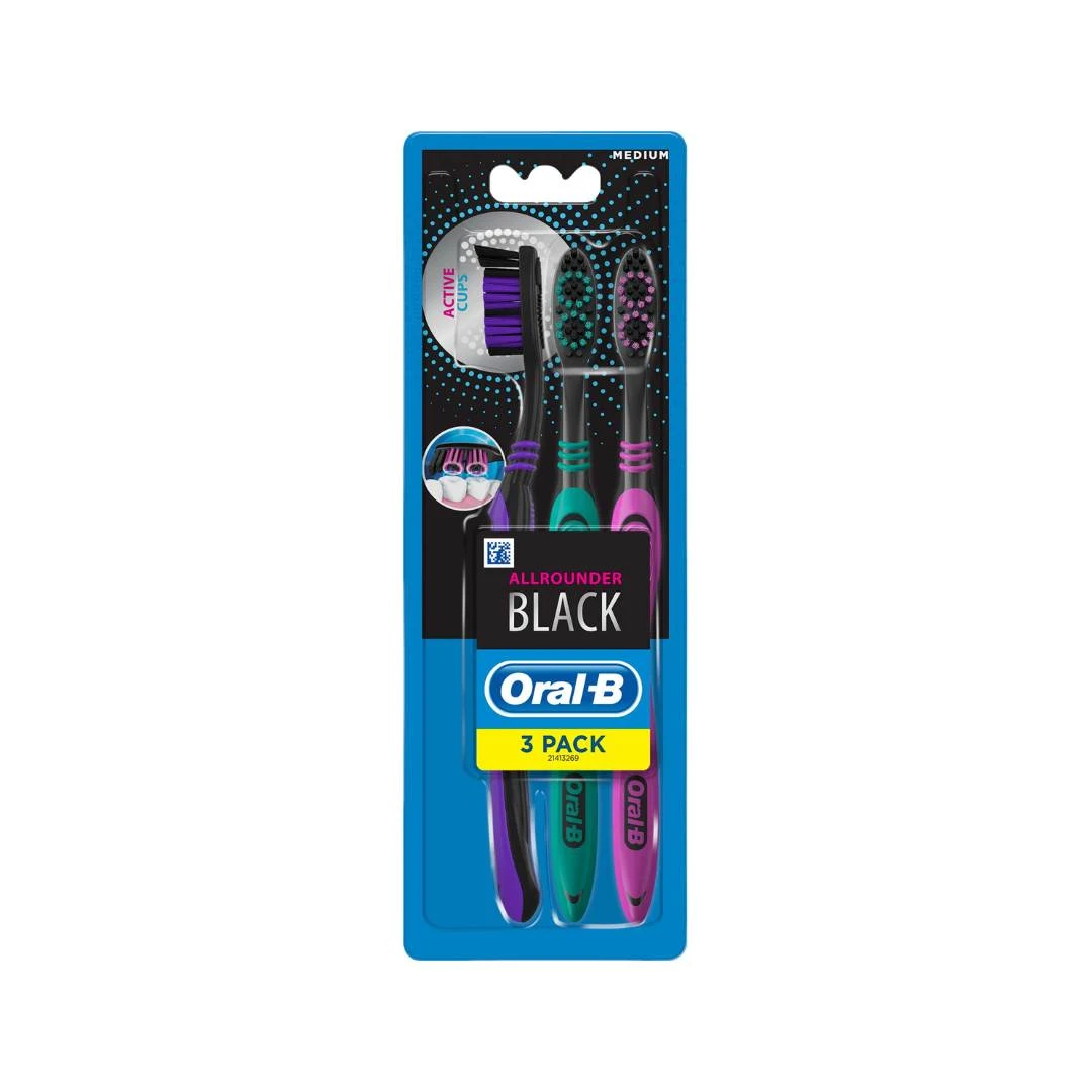 Oral-B® Allrounder Black Medium Četkica za Zube 3 Komada