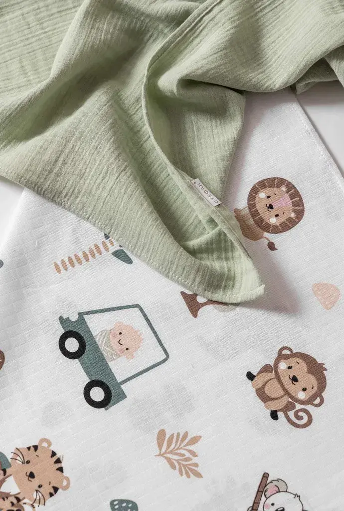 Stefan Set pelena za bebe Safari, 80x80 cm, 2 komada