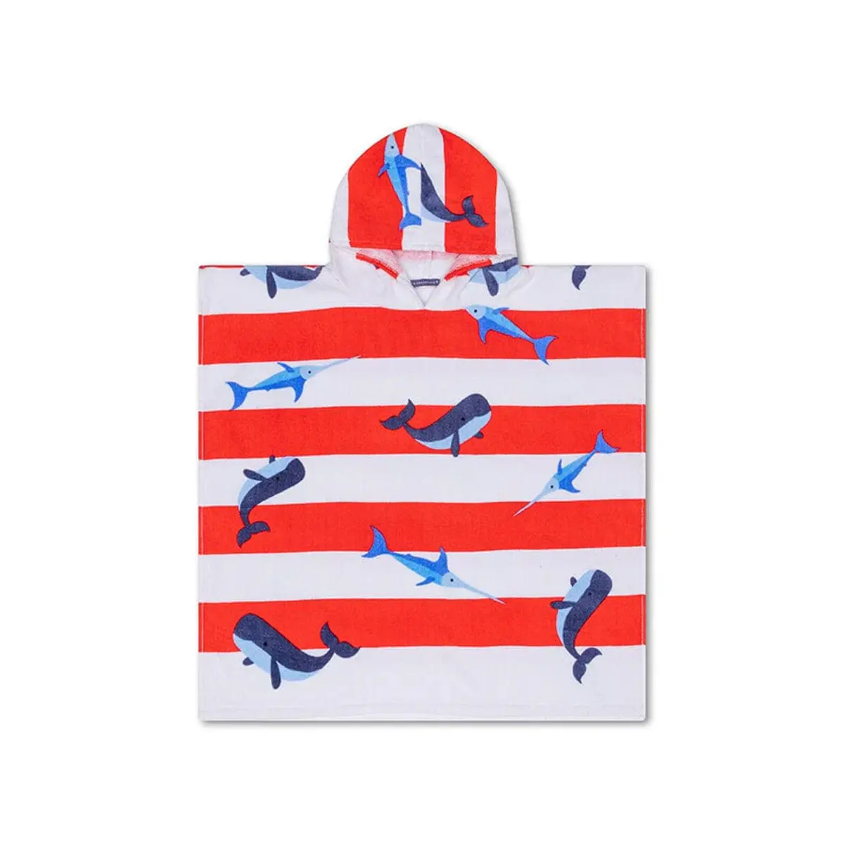 Swim Essentials Pončo za plažu za decu, 65x65cm, Crveno-beli