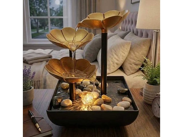 Mini sobna fontana sa LED osvetljenjem L14 Gold