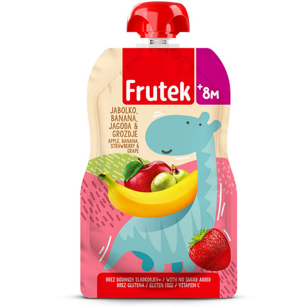 Frutek pouch jagoda,jabuka,banana i grozđe 100g