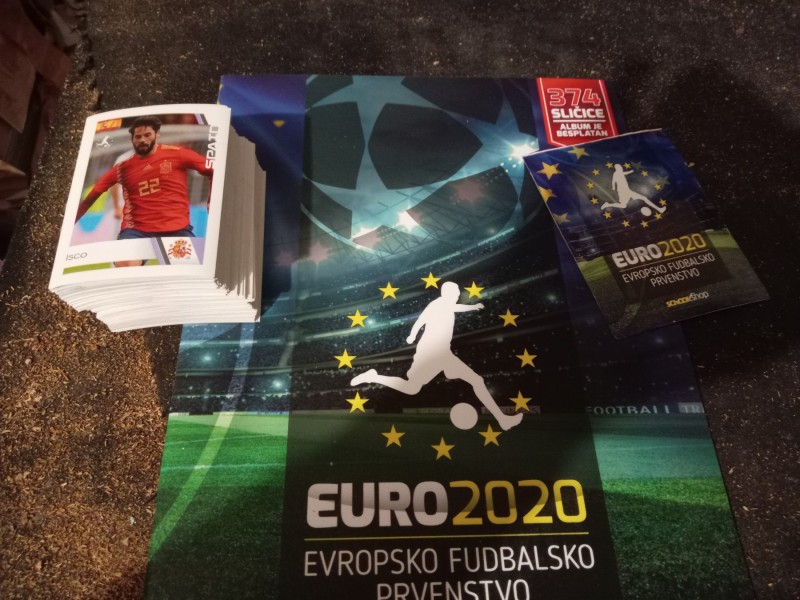 Euro 2020 miks 300 različitih slicica album i kesica