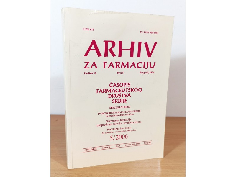 ARHIV ZA FARMACIJU Br 5, 2006 god