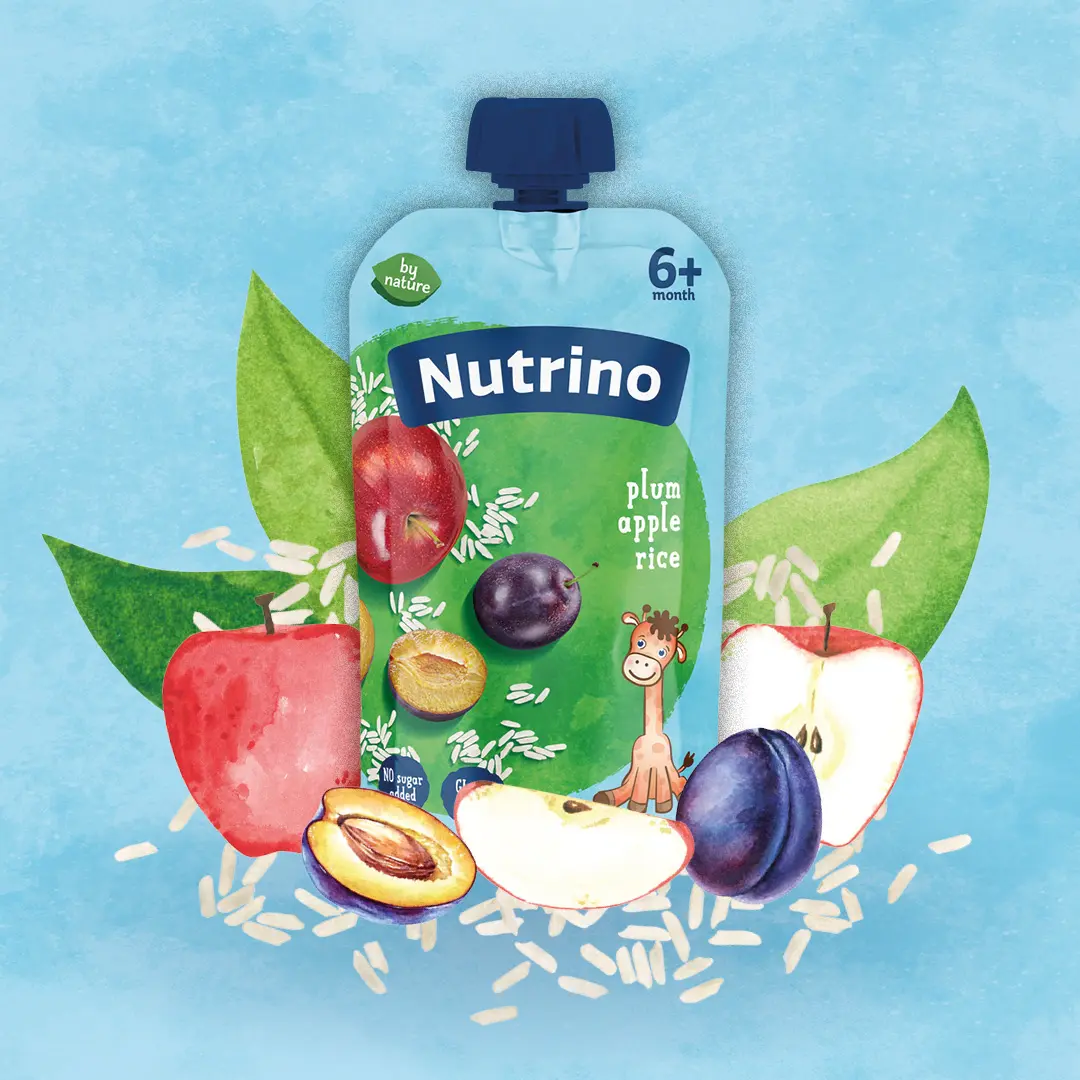 Nutrino Pauč, Jabuka, šljiva i pirinač, 100g