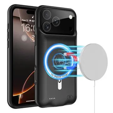IPHONE 17 PRO MAGSAFE BACKUP BATTERY CASE - 6000MAH - BLACK