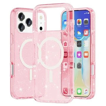 IPHONE 17 PRO MAX STYLISH GLITTER SERIES HIBRIDNA MASKA - MAGSAFE KOMPATIBILNOST