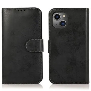IPHONE 15 VINTAGE 2-IN-1 WALLET CASE WITH REMOVABLE COVER - BLACK