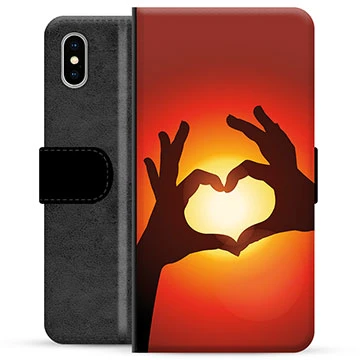 IPHONE X / IPHONE XS PREMIJUM FUTROLA-NOVČANIK - SILUETA SRCA