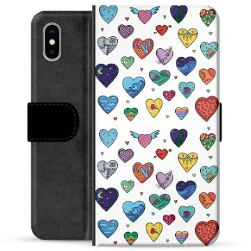 IPHONE X / IPHONE XS PREMIJUM FUTROLA-NOVČANIK - SRCA