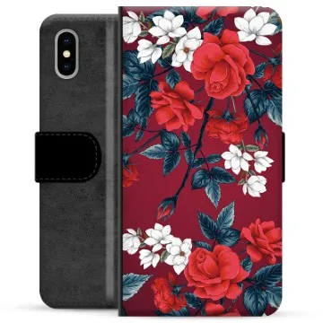 IPHONE X / IPHONE XS PREMIJUM FUTROLA-NOVČANIK - VINTIDŽ CVEĆE
